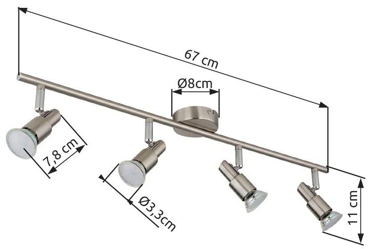 GLOBO KINLEY 57385-4 Bodové svítidlo
