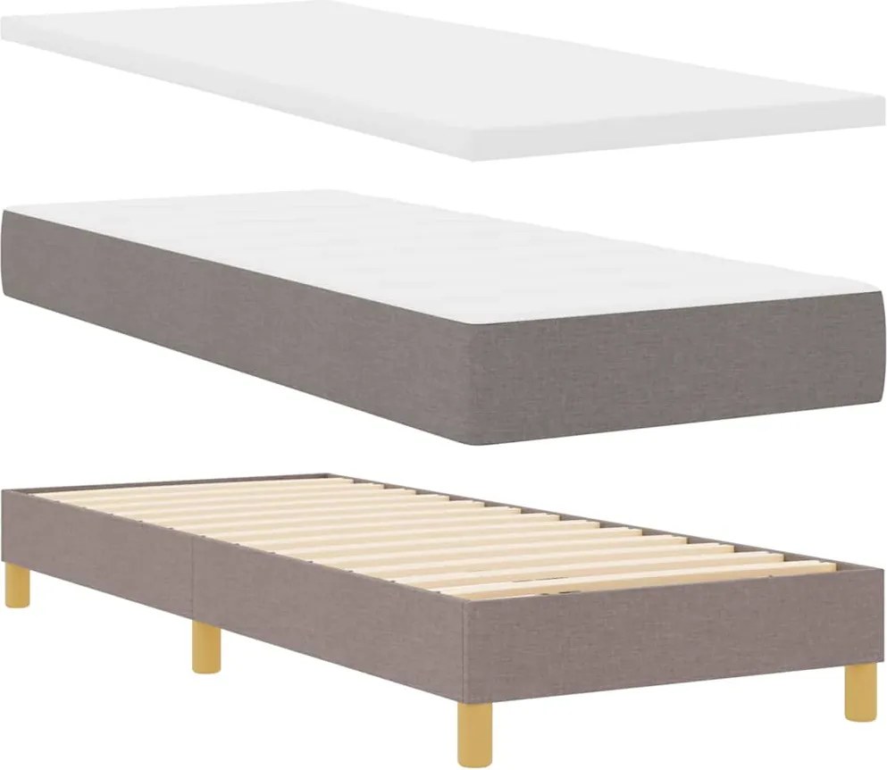 Postel s boxspringem s čelo Taupe 80 x 200 cm textil 3340245