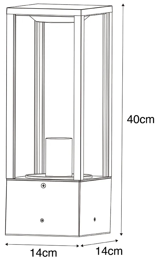 Chytrá venkovní stojací lampa černá s žebrovaným sklem 40 cm vč. WiFi A60 - Charlois