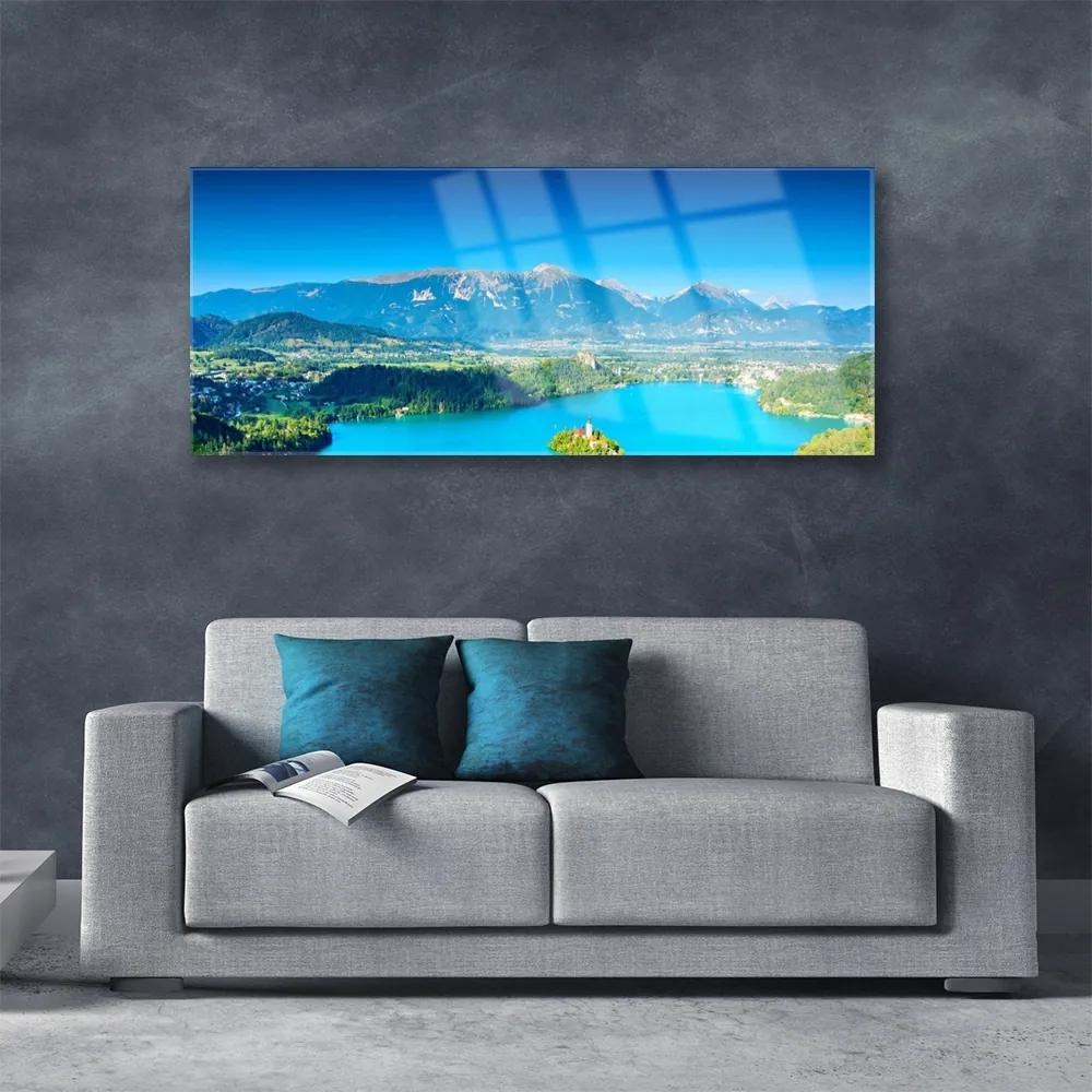 Plexisklo-obraz Hora Jezero Krajina 125x50 cm