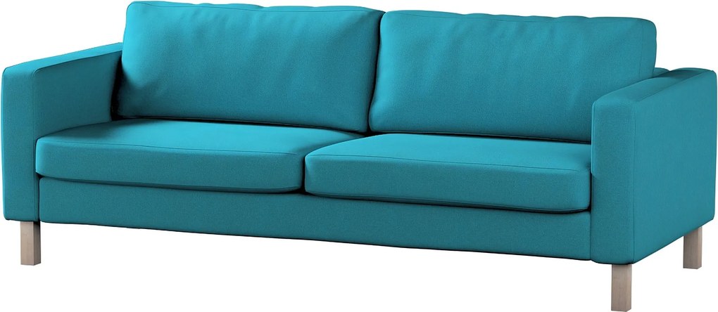 Potah na pohovku IKEA Karlstad 3-místná, nerozkládací, krátký barva modrá látka pletený vzor