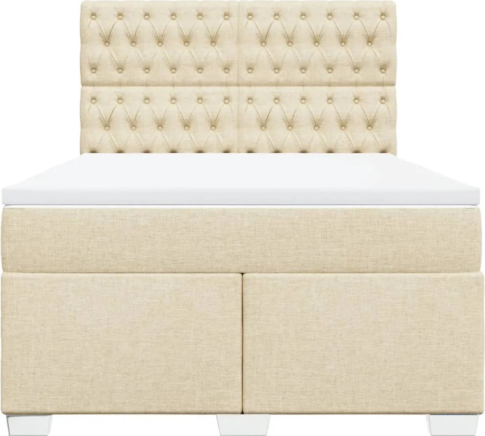 Box spring postel s matrací krémová 160x200 cm textil 3292851