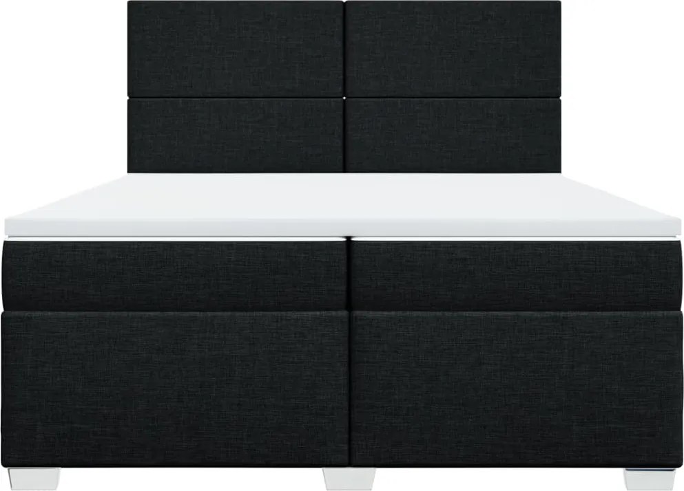 Box spring postel s matrací černá 200x200 cm textil 3290590