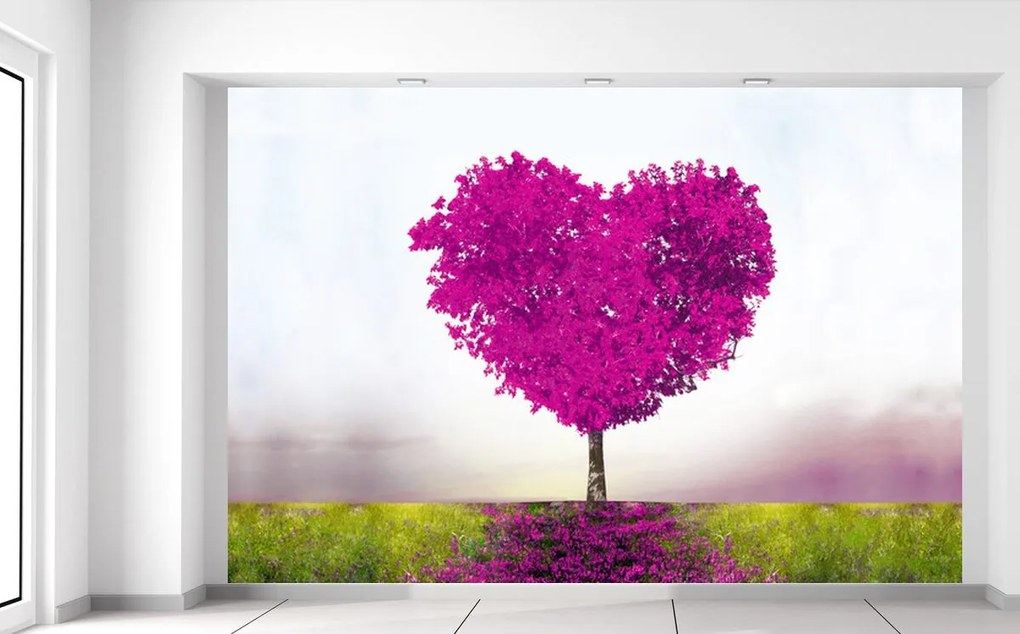 Gario Fototapeta Tmavě růžový strom lásky Materiál: Latexová, Velikost: 200 x 135 cm