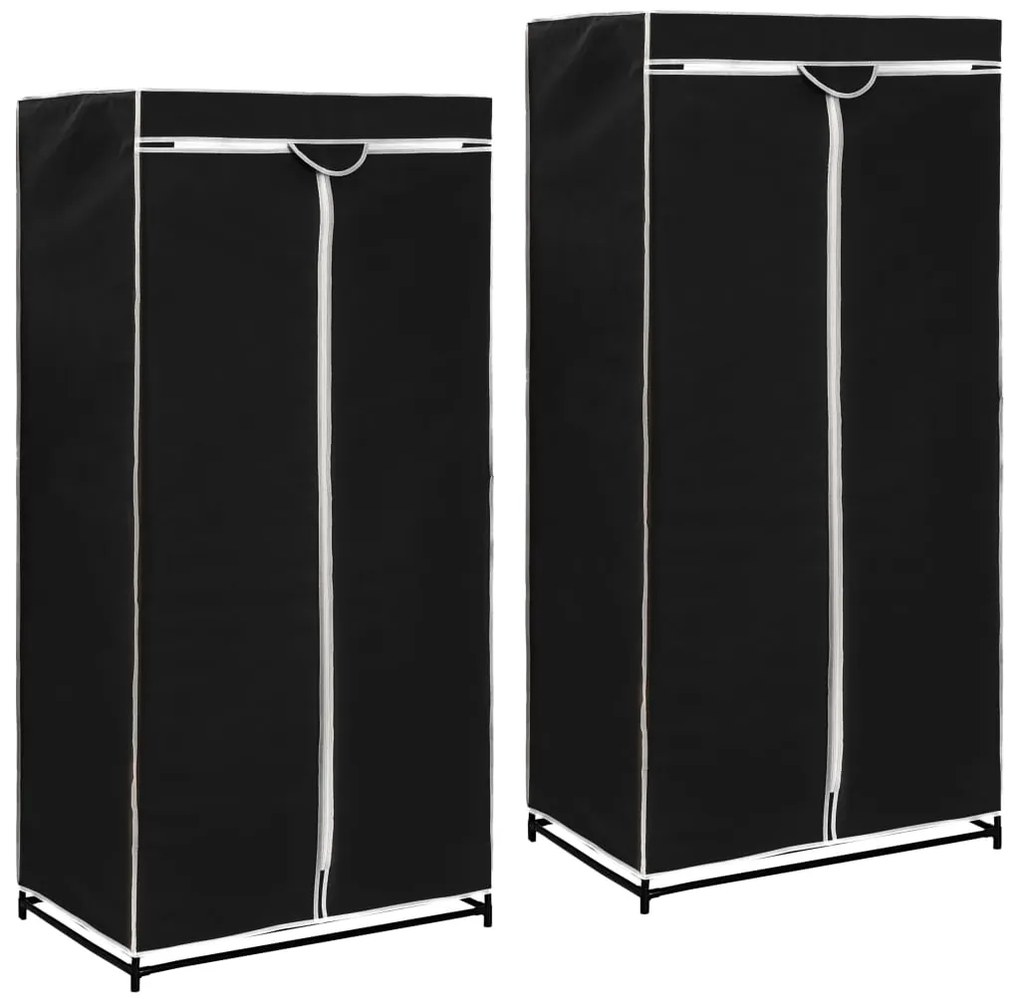 282441 vidaXL 282441  Wardrobes 2 pcs Black 75x50x160 cm