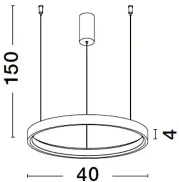 LED lustr Perrine 40 černé