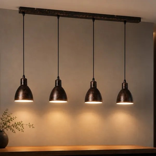 BRILAGI - LED Lustr na lanku RIDDY 4xE27/60W/230V měděná/patina