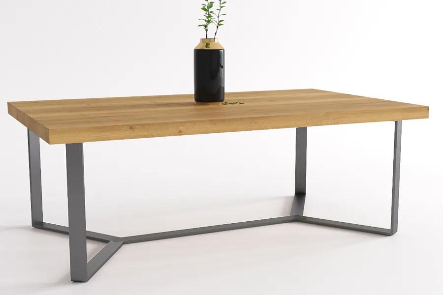 Moderní stoly Konferenční stolek MONZA masiv dub/ocel