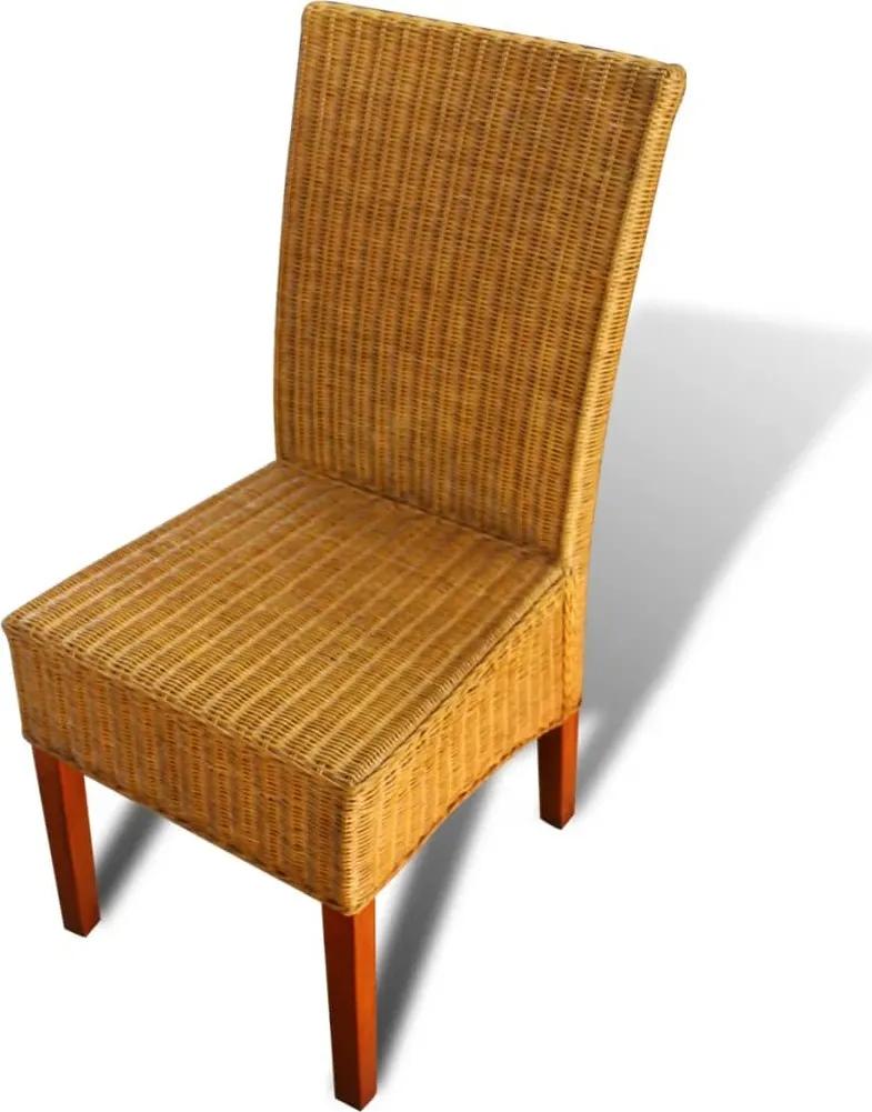 vidaXL Jídelní židle 6 ks hnědé přírodní ratan [274205]