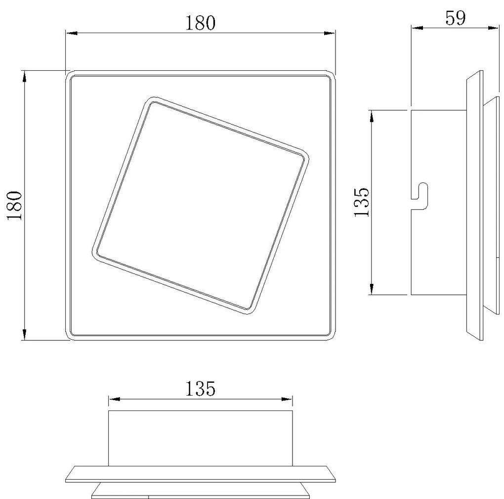 Mantra Dakla, bílé kubistické svítidlo, 12W LED 3000K, 18x18cm