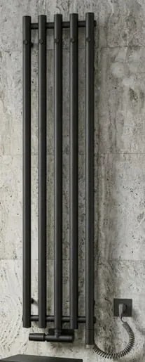 HANGER elektrický 140x32, černý mat, s topnou tyčí ONE
