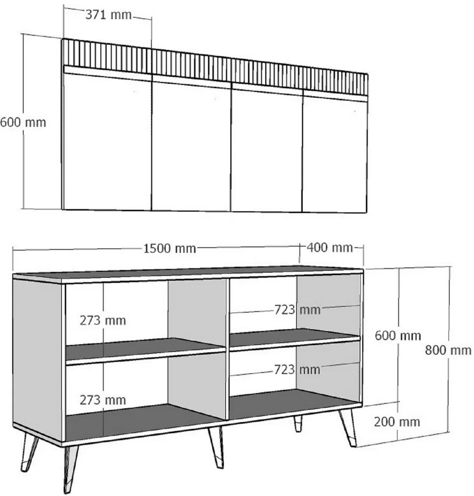 Skříňka Defne White and Silver