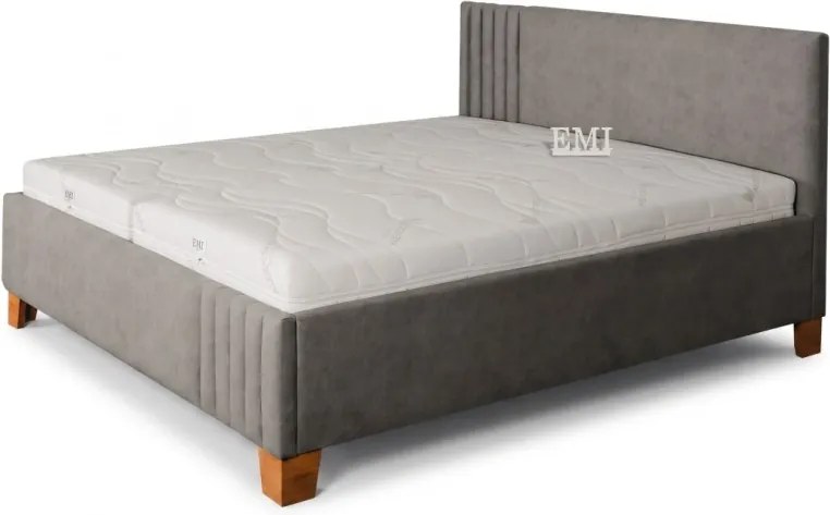 Postel čalouněná RONIA + lamelový rošt + matrace EMI