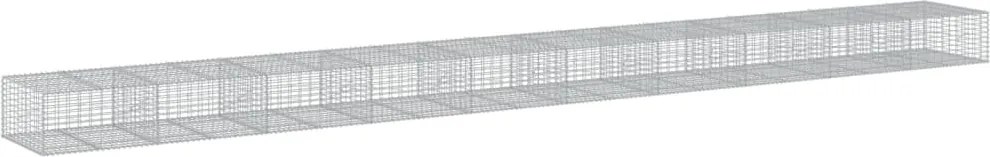Gabionový koš s víkem 1 000 x 100 x 50 cm pozinkované železo 3295187