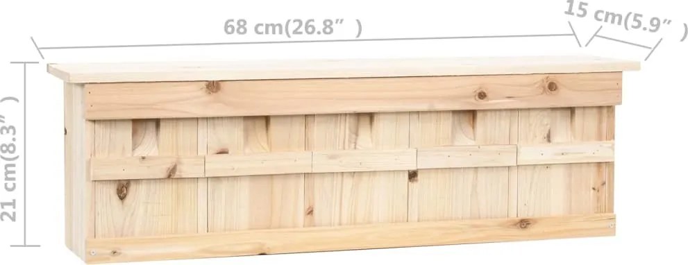 vidaXL Ptačí budka pro vrabce 5 komůrek 68 x 15 x 21 cm jedlové dřevo [47245]