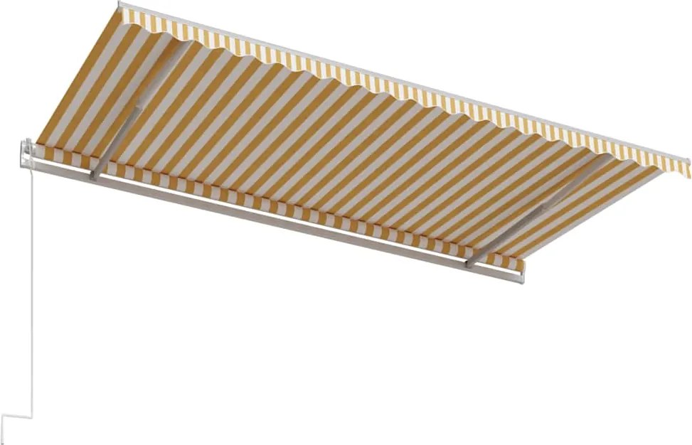 Automatická zatahovací markýza 500 x 300 cm žlutobílá 3068948
