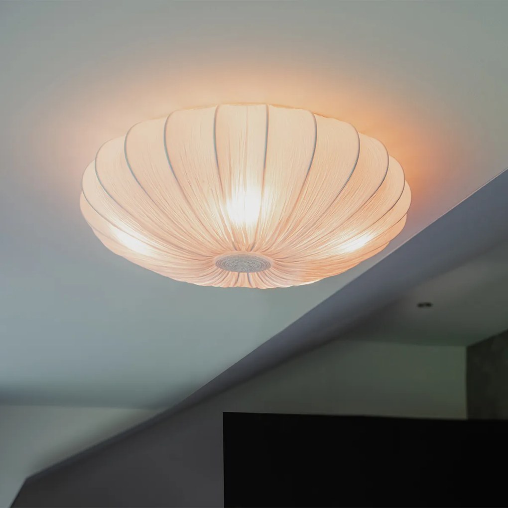 Chytré stropní svítidlo bílé hedvábí 60 cm 5-světel vč. 5 Wifi P45 - Plu