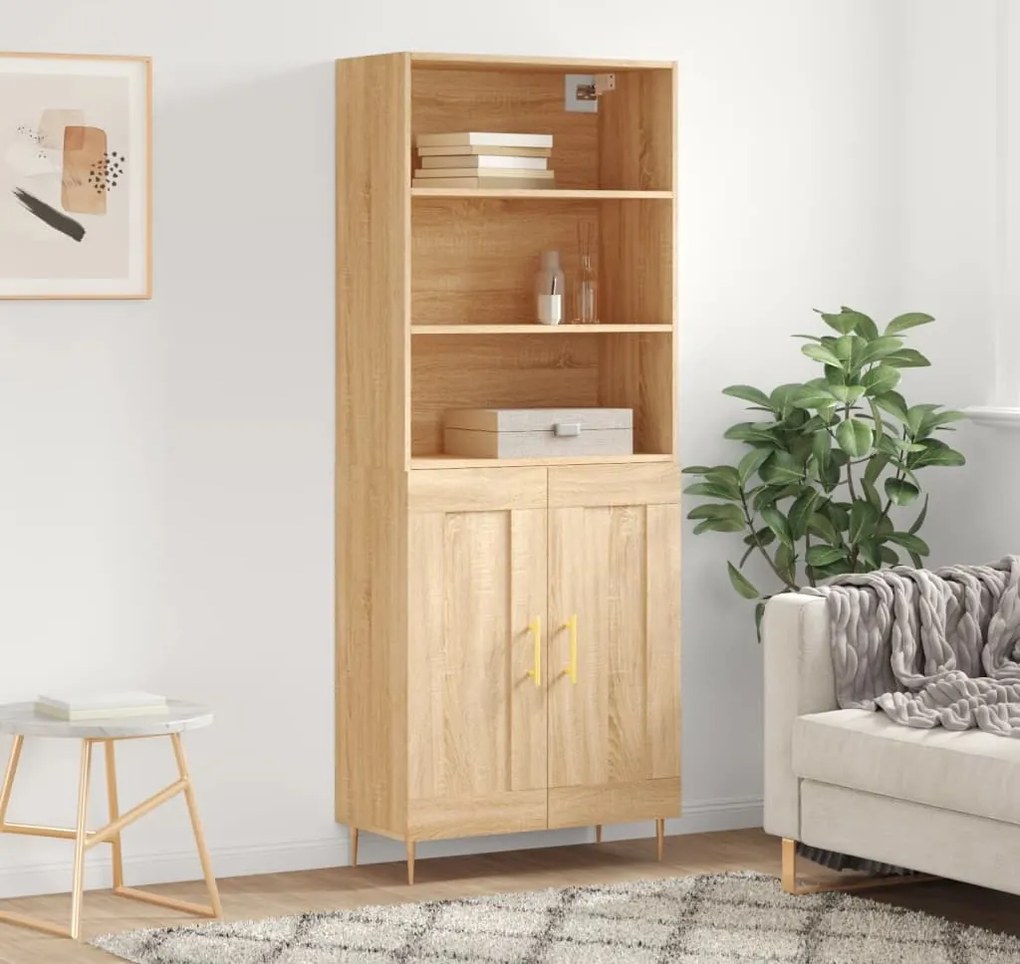 vidaXL Skříň highboard 69,5 x 34 x 180 cm kompozitní dřevo [3189941] Barva: Betonová šedá