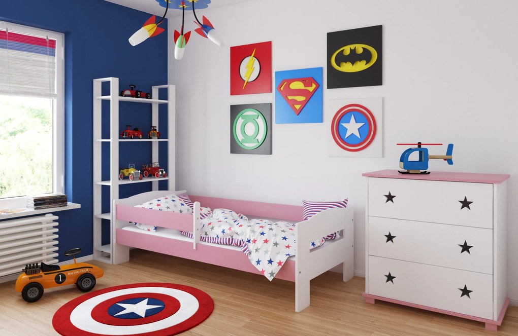 BabyBeds Dětská postel ADAS Velikost postele: 160x80 cm, Barevné provedení: Ořech, Úložný prostor: Ne, bez úložného prostoru Bílá