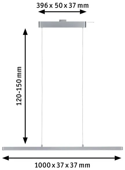 Paulmann 95578 - LED/40W Stmívatelný lustr na lanku URAIL LENTO 230V 2700-6500K