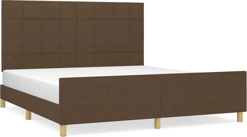 Rám postele bez matrace tmavě hnědý 160 x 200 cm textil 3125068