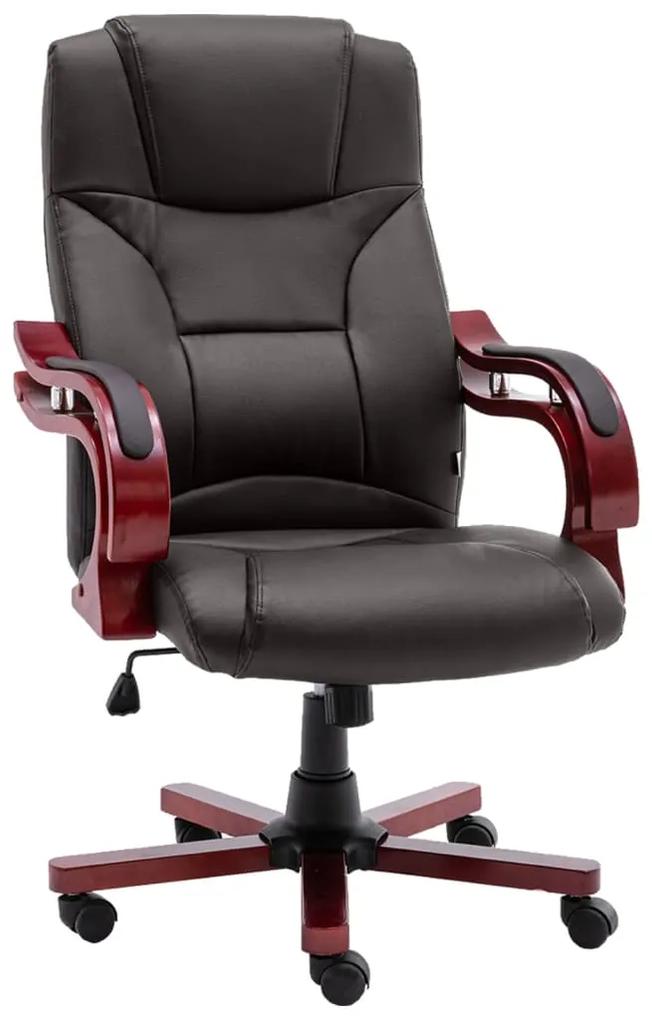 20560 vidaXL Kancelářská židle hnědá pravá kůže