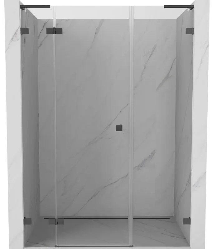 Mexen Lunar L sprchové dveře s otvíráním vlevo 120 cm, transparentní, kartáčovaná zbraňově šedá - 834SL-120-050-66-00-L