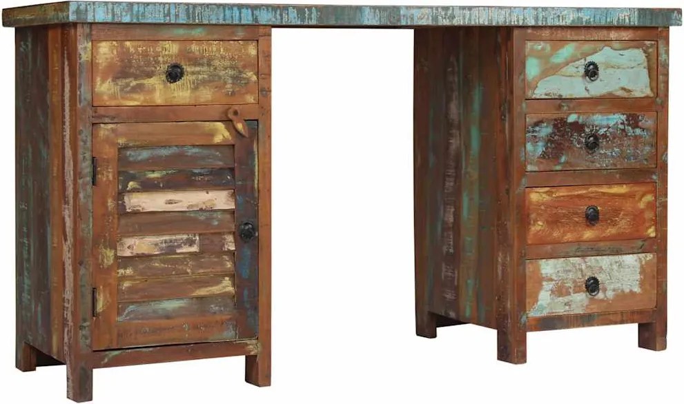 Psací stůl se skříňkami masivní recyklované dřevo 140x50x77 cm 244846
