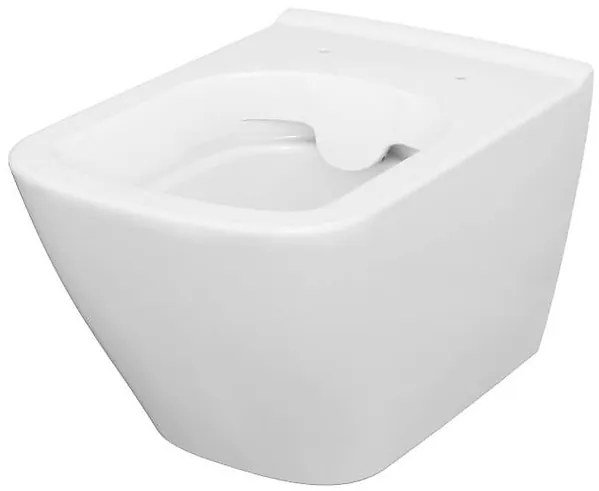 Cersanit City, System50 PNEU podomítkový rám + závěsná wc mísa City Square CleanOn + černé tlačítko Circle, S701-777