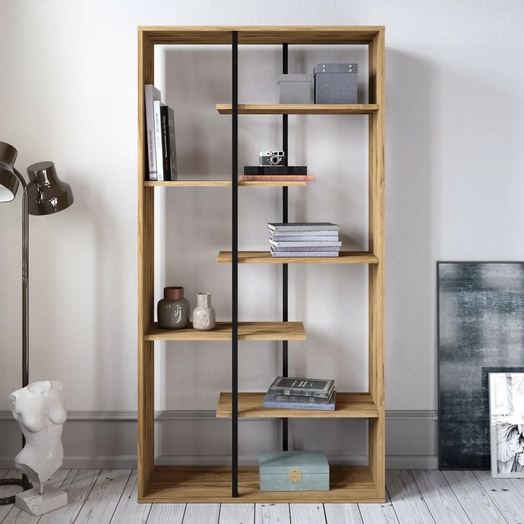 Knihovna Presto Black and Walnut