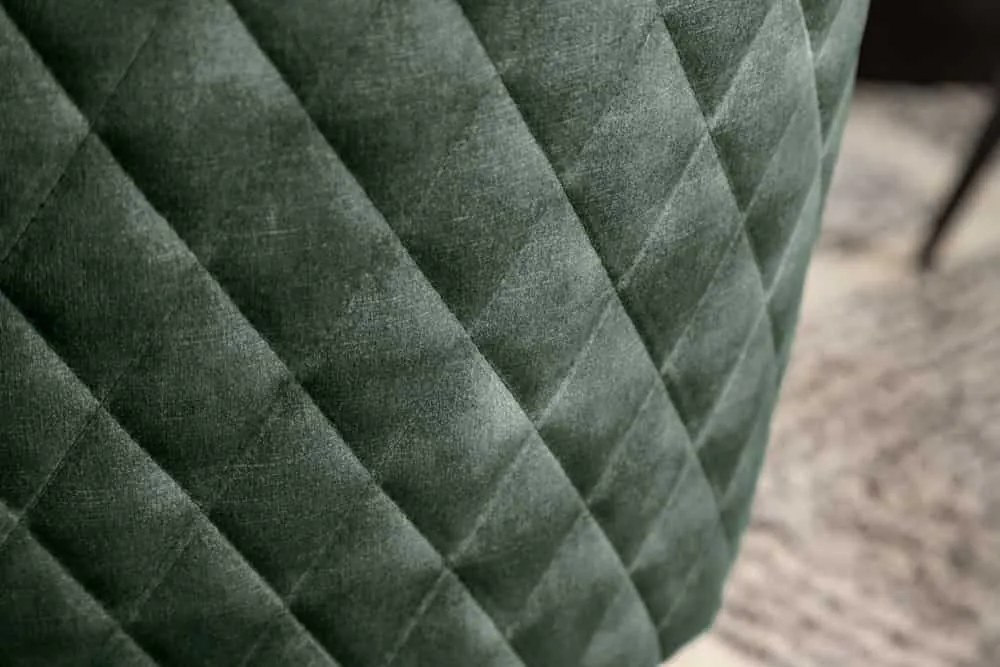 Designová židle Natasha tmavě zelený samet