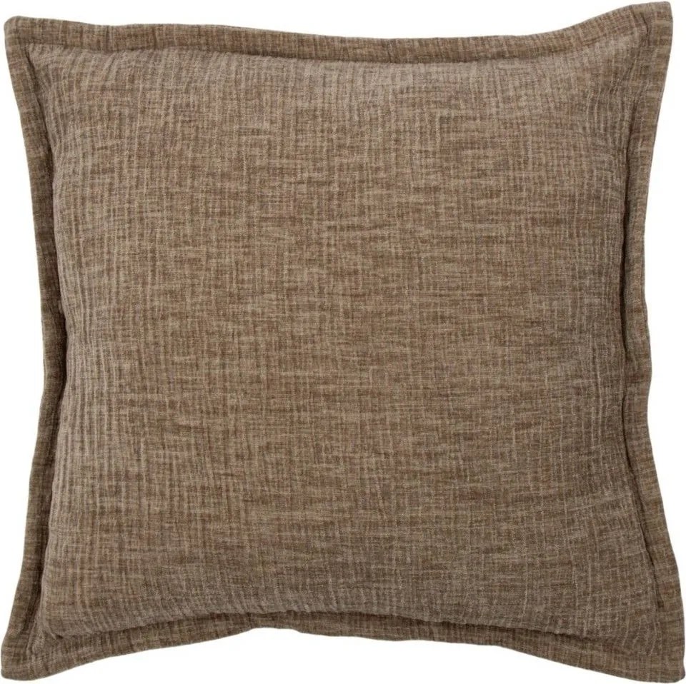 Polštář z mačkaného sametu Crinkled velvet taupe – 45*45*6 cm