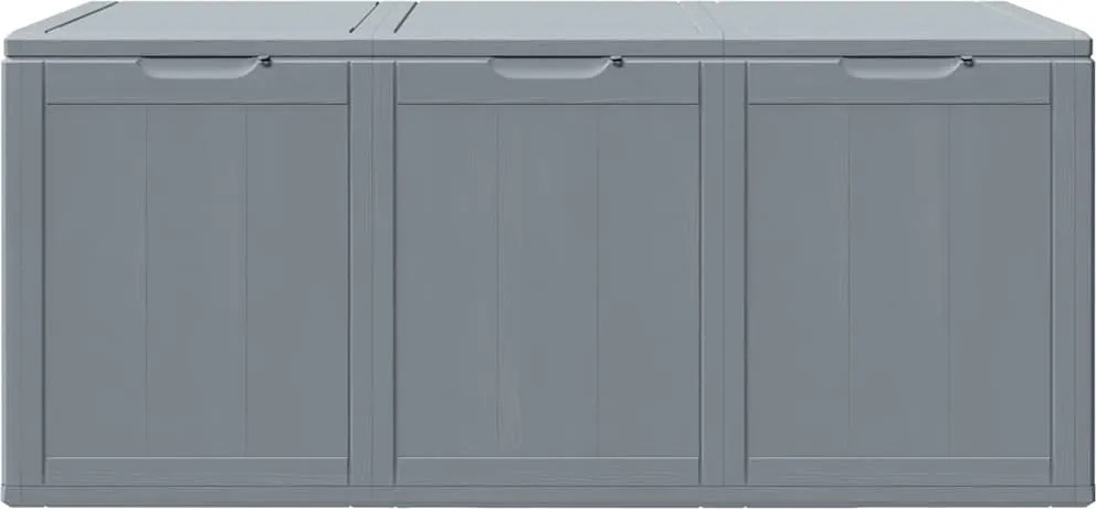 Zahradní úložný box 270 l šedý PP vzhled dřeva 151235