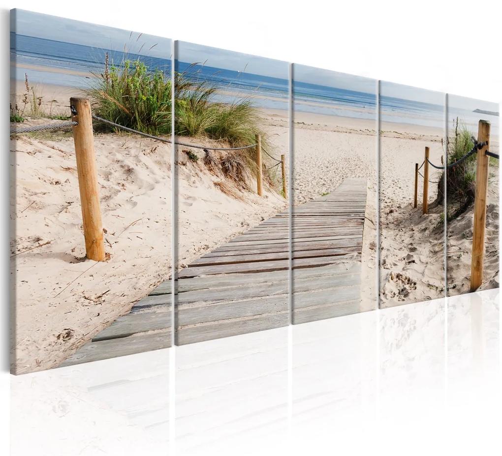 Pětidílný obraz - pláž (150x60 cm) - Murando DeLuxe
