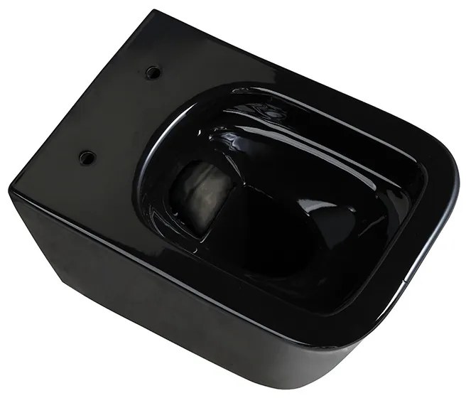 BPS-koupelny Závěsná WC mísa se SoftClose sedátkem HYD-4775, černá