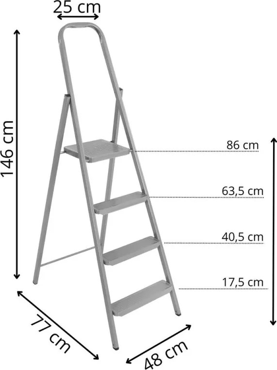 Ocelové schůdky 4 stupně SPRINGOS LD0097