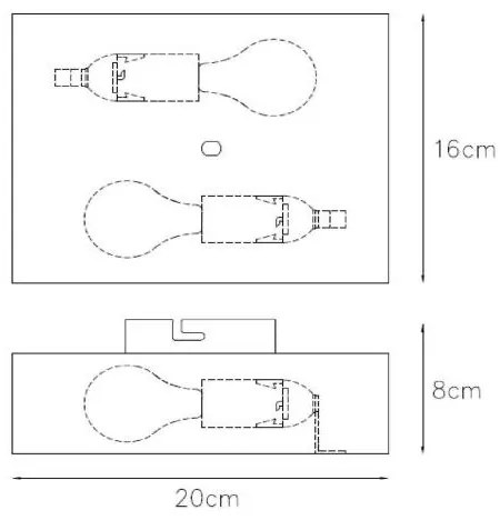 Lucide 12219/02/31 - Nástěnné svítidlo OVALIS 2xE14/9W/230V