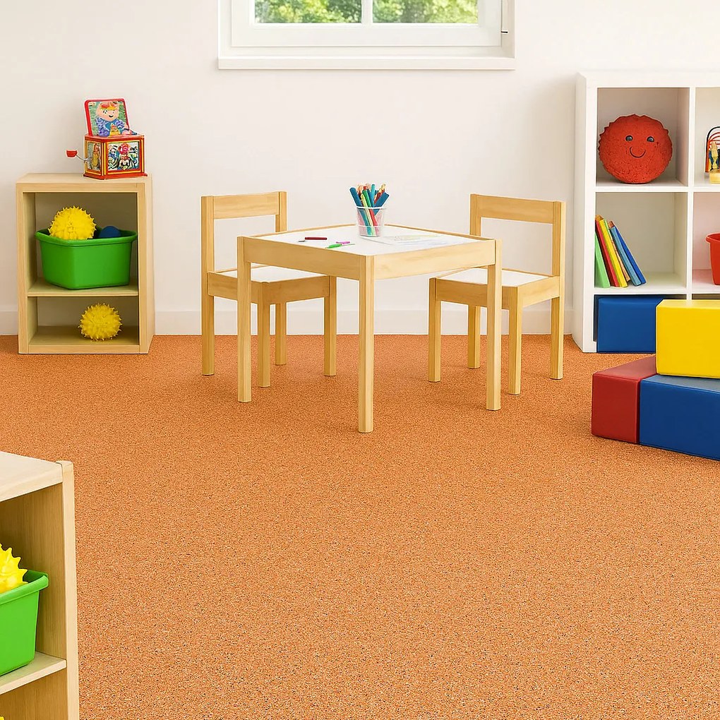 Gerflor, PVC podlaha - lino Flexar Nerok 2178 Pixel Paprika, na míru, šíře 2m,4m, oranžová, bez podkladu, chodba / předsíň