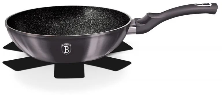 BERLINGERHAUS Pánev WOK s mramorovým povrchem 28 cm Carbon PRO Line BH-6900