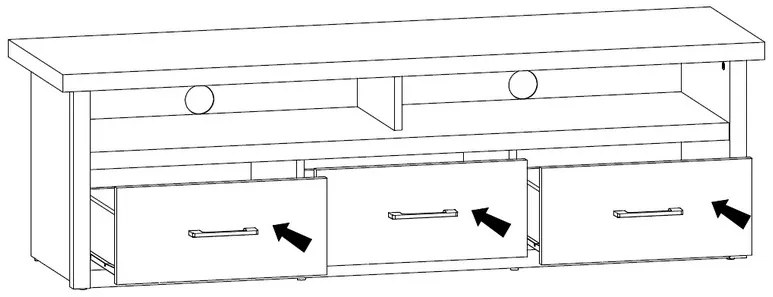 TV skříňka Luca, dub/bělená pinie