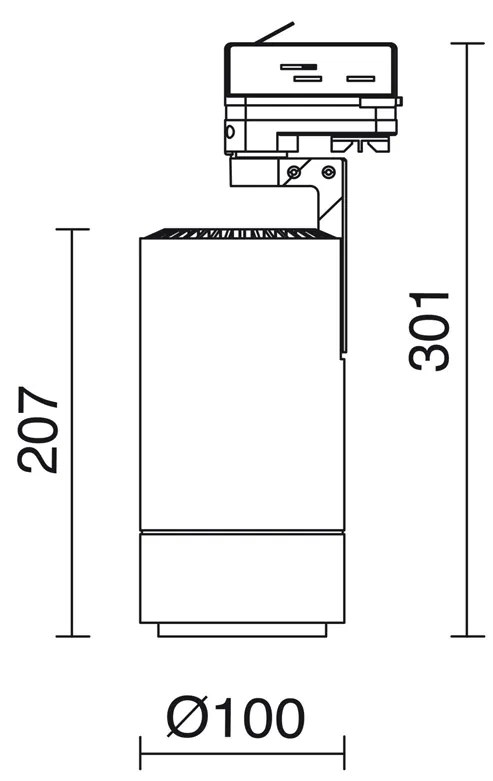 Indeluz 803A-L3135B-02 stropní bodové LED svítidlo pro lištový systém Enigma, černé, 35W, 3000K, 10-60°, ø10cm