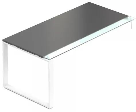 Stůl Creator 180 x 90 cm, bílá podnož, 1 noha / Antracit