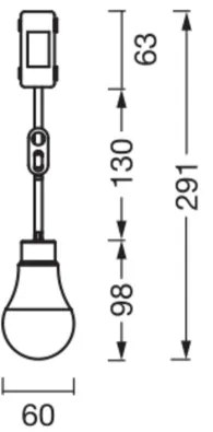 Renovační LED žárovka LEDVANCE závěsná s kabelovým přívodem 13cm 4000K 1055lm 10W