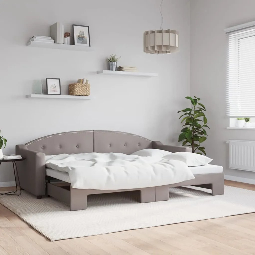 Válenda s přistýlkou taupe 80 x 200 cm textil 3197528