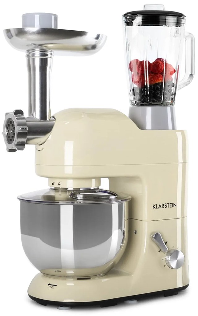 Lucia, kuchyňský robot, mixér, mlýnek, 2000 W, 2,7 HP, 5 l, nerezová ocel, bez BPA