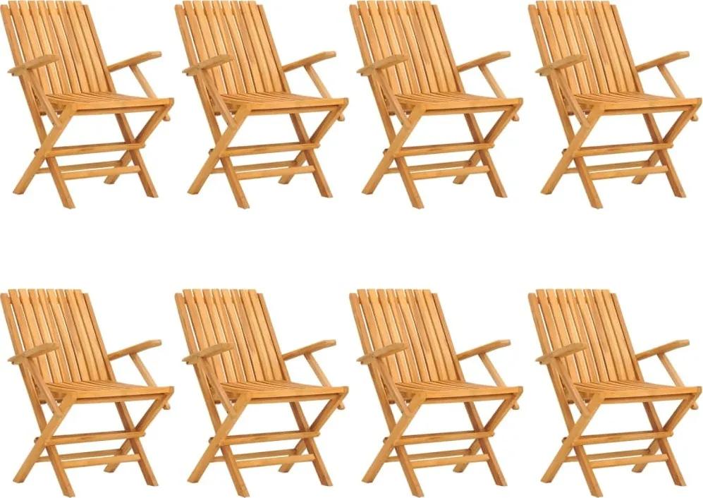 vidaXL Skládací zahradní židle 8 ks 61x67x90 cm masivní teakové dřevo [3155057]