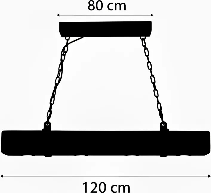 Lustr z trámu WOOD 120 cm 4xE27
