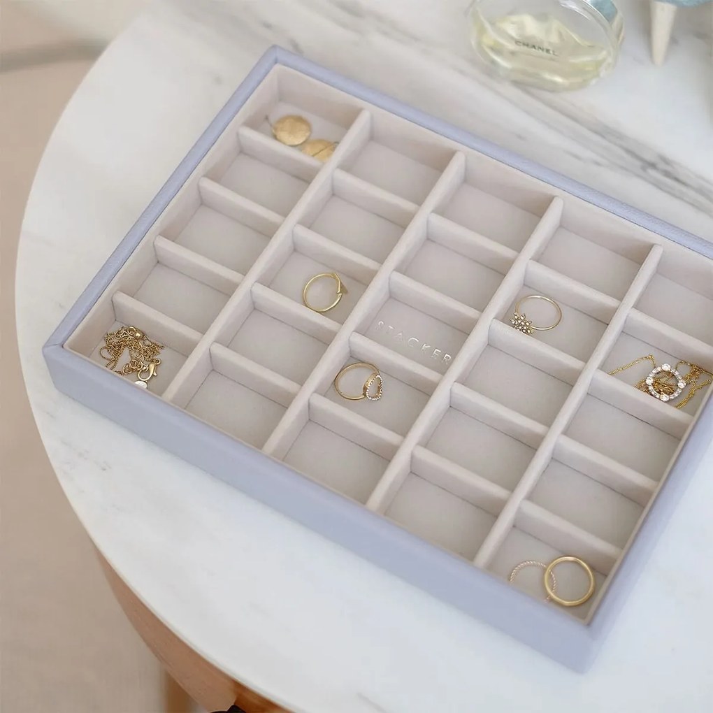 Krabička na šperky Stackers s 25 přihrádkami classic bílá