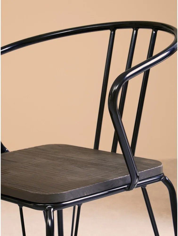 Černá/v přírodní barvě jídelní židle z jilmového dřeva District – Premier Housewares