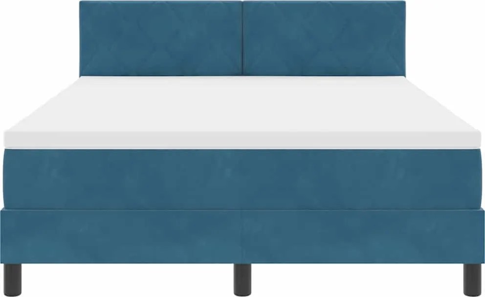 Postel s boxspringem s čelo Tmavě modrá 160 x 200 cm samet 3339252